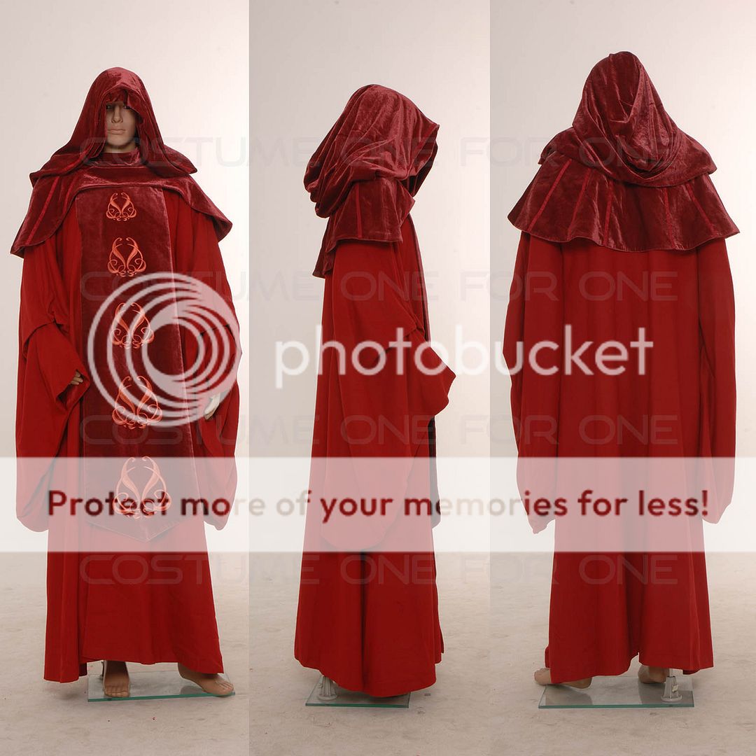 Star Wars Emperor Palpatine Darth Sidius Cosplay Costume Dark Red Robe ...